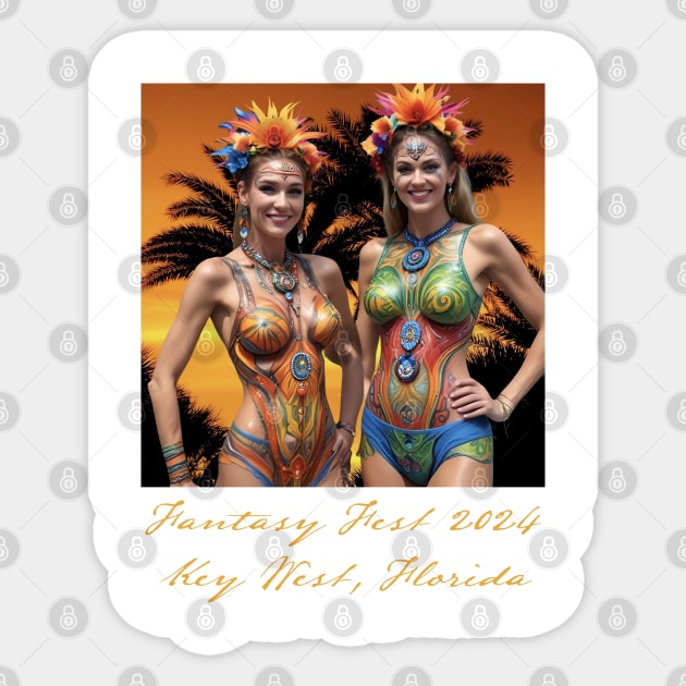 Fantasy Fest Key West 2024 ai image - Key West Florida - Sticker | TeePublic